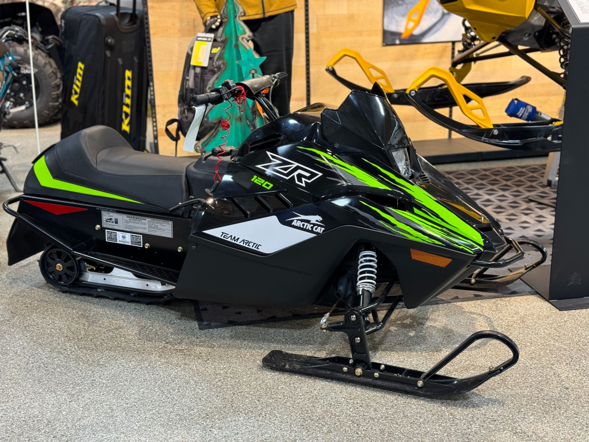 New 2024 Arctic Cat ZR 120, Roscoe IL | Specs, Price | Snowmobiles Black / Medium Green T100419