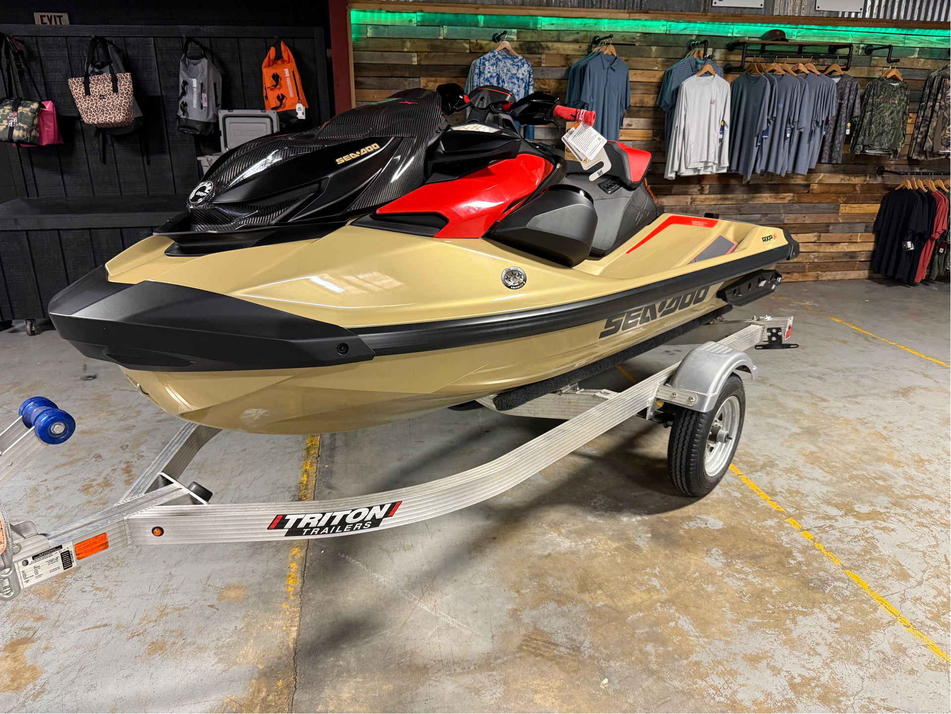 New 2025 Sea-Doo RXP-X 325 + Tech Package Metallic Tan / Lava Red ...
