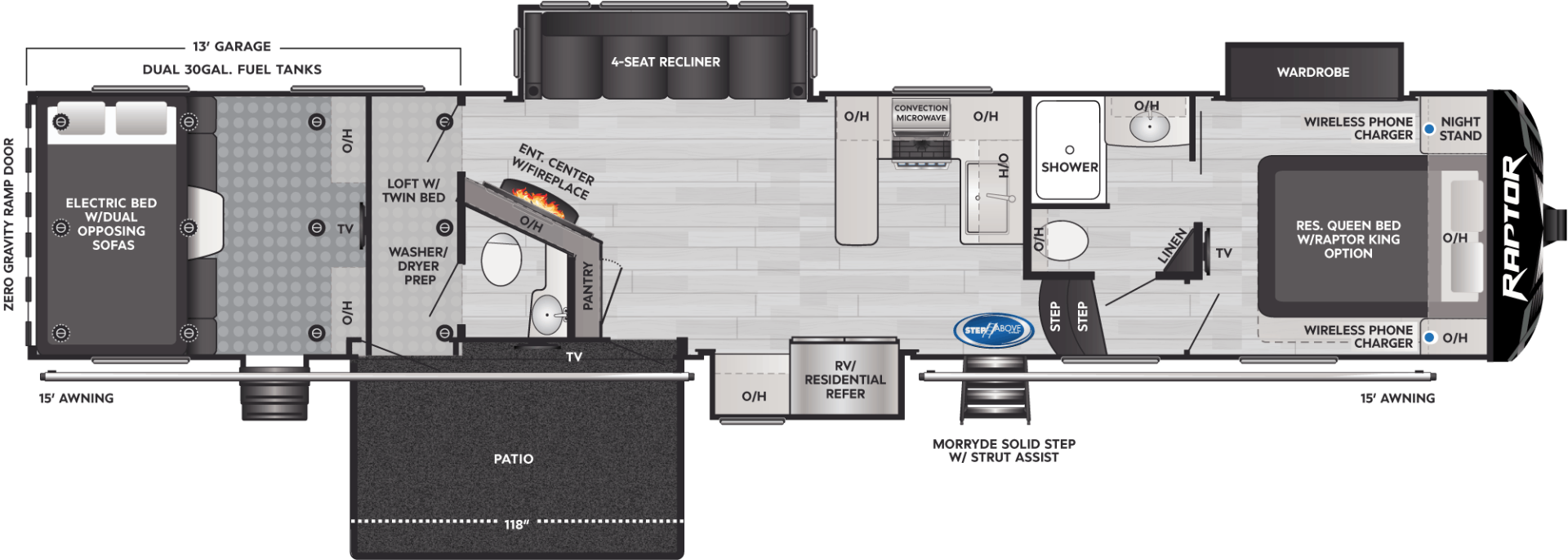 New 2022 Keystone RV Raptor 429 - Toy Hauler | RVs in Bismarck ND | Black