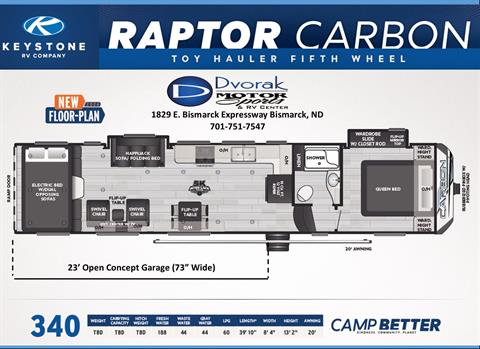 New 2024 Keystone RV Raptor 340WFO - Toy Hauler | RVs in Bismarck ND ...