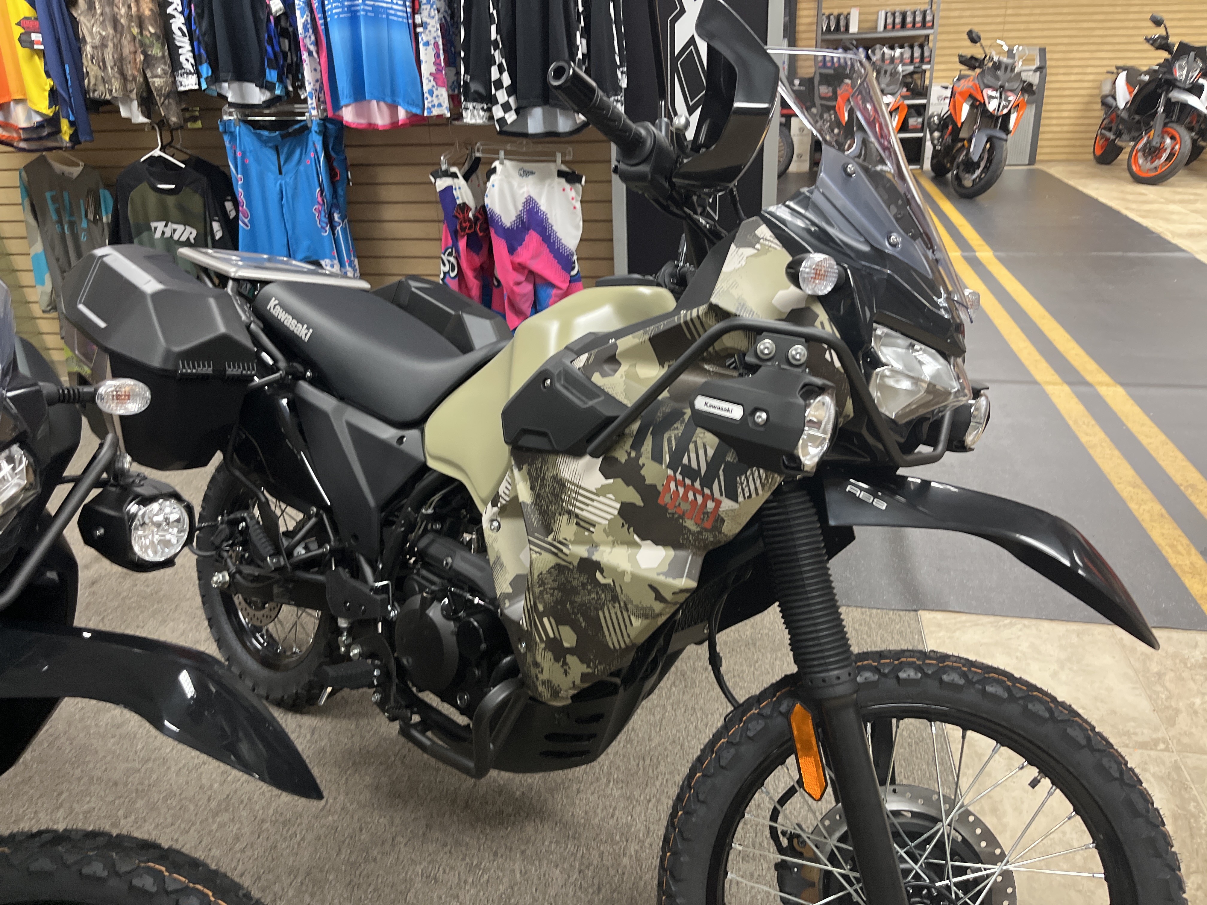 New 2026 Kawasaki KLR®650 Adventure ABS Cypher Camo Beige / Metallic ...