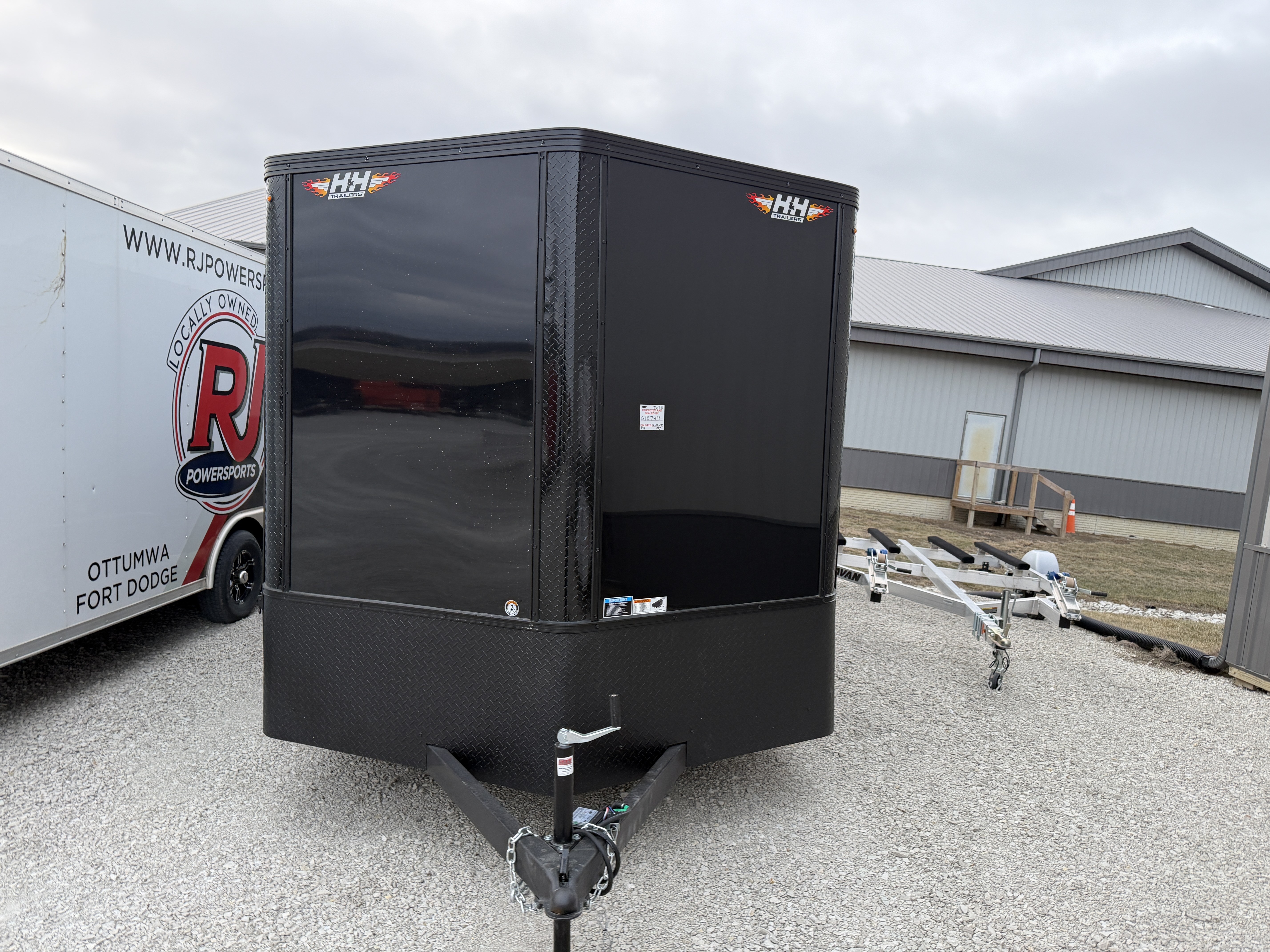 New 2026 H&H 8x16 HH Series Flat Top V-Nose Enclosed Composite Black ...