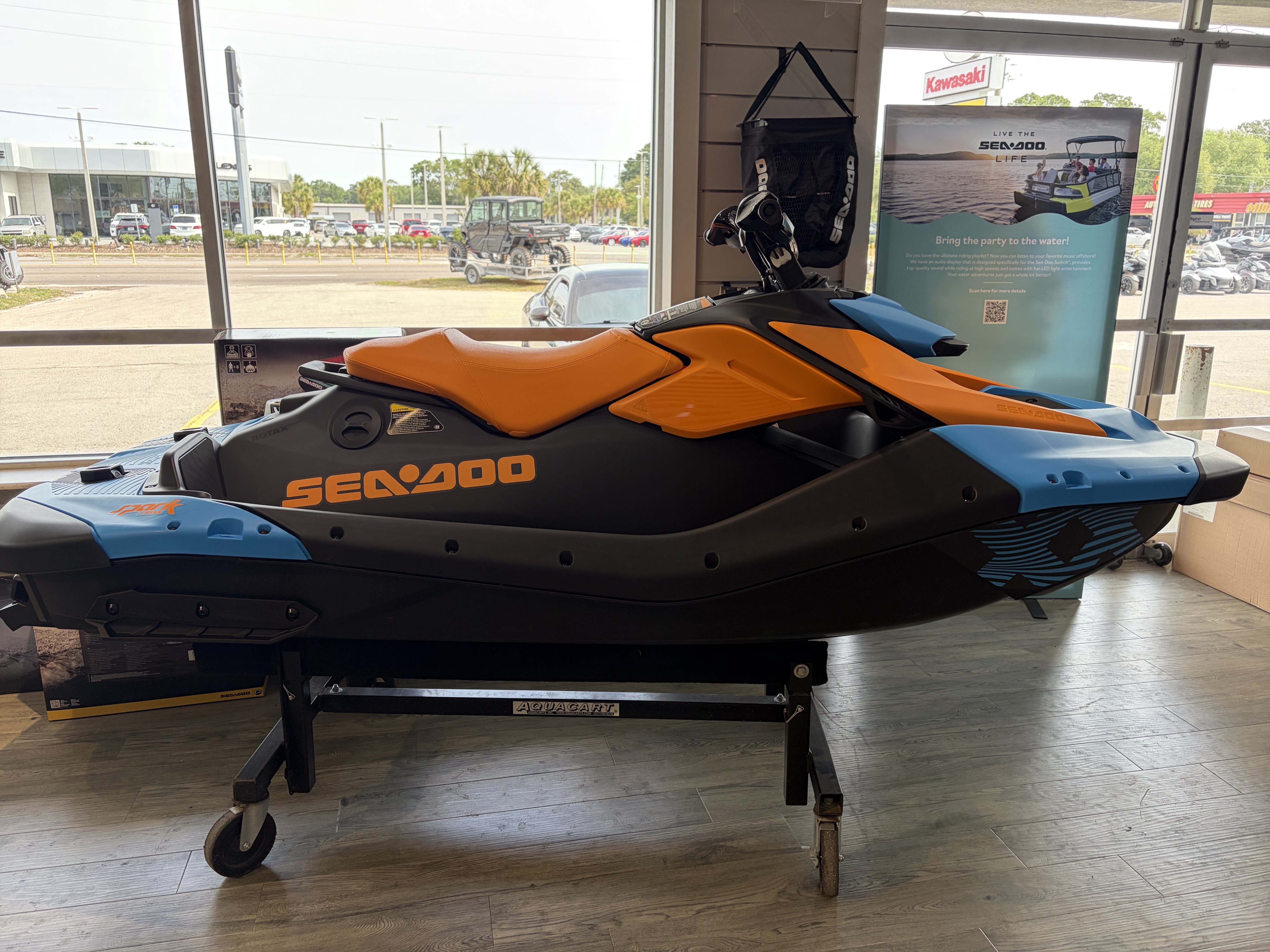 New 2026 Sea-Doo Spark Trixx for 1 + iBR Gulfstream Blue / Orange Crush ...