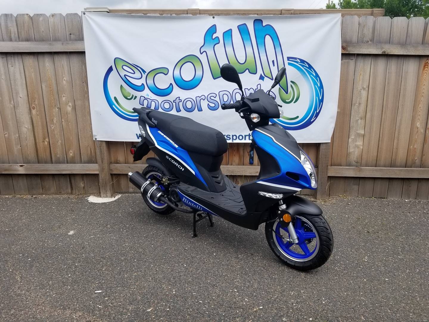 New 2022 Bintelli Scorch 49cc Scooter | Scooters in Forest Lake MN | Blue