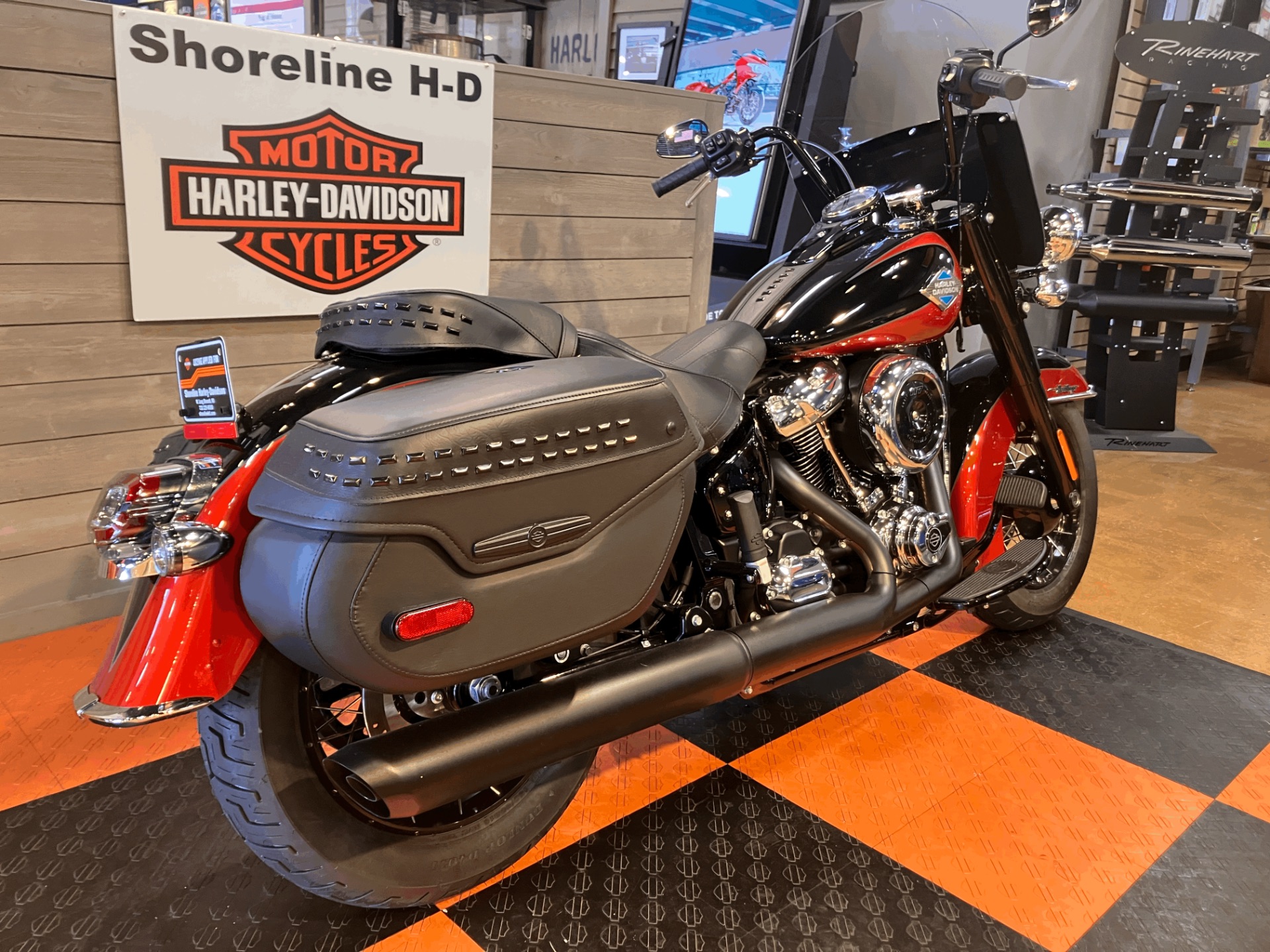 New 2025 Harley-Davidson Heritage Classic Whiskey Fire / Vivid Black with Spoke Wheels ...