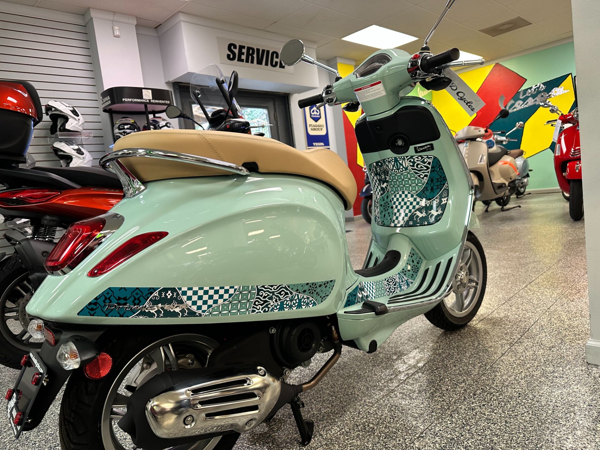 New 2025 Vespa Primavera 50 Batik | Scooters in Pensacola FL | 100774 Verde Batik