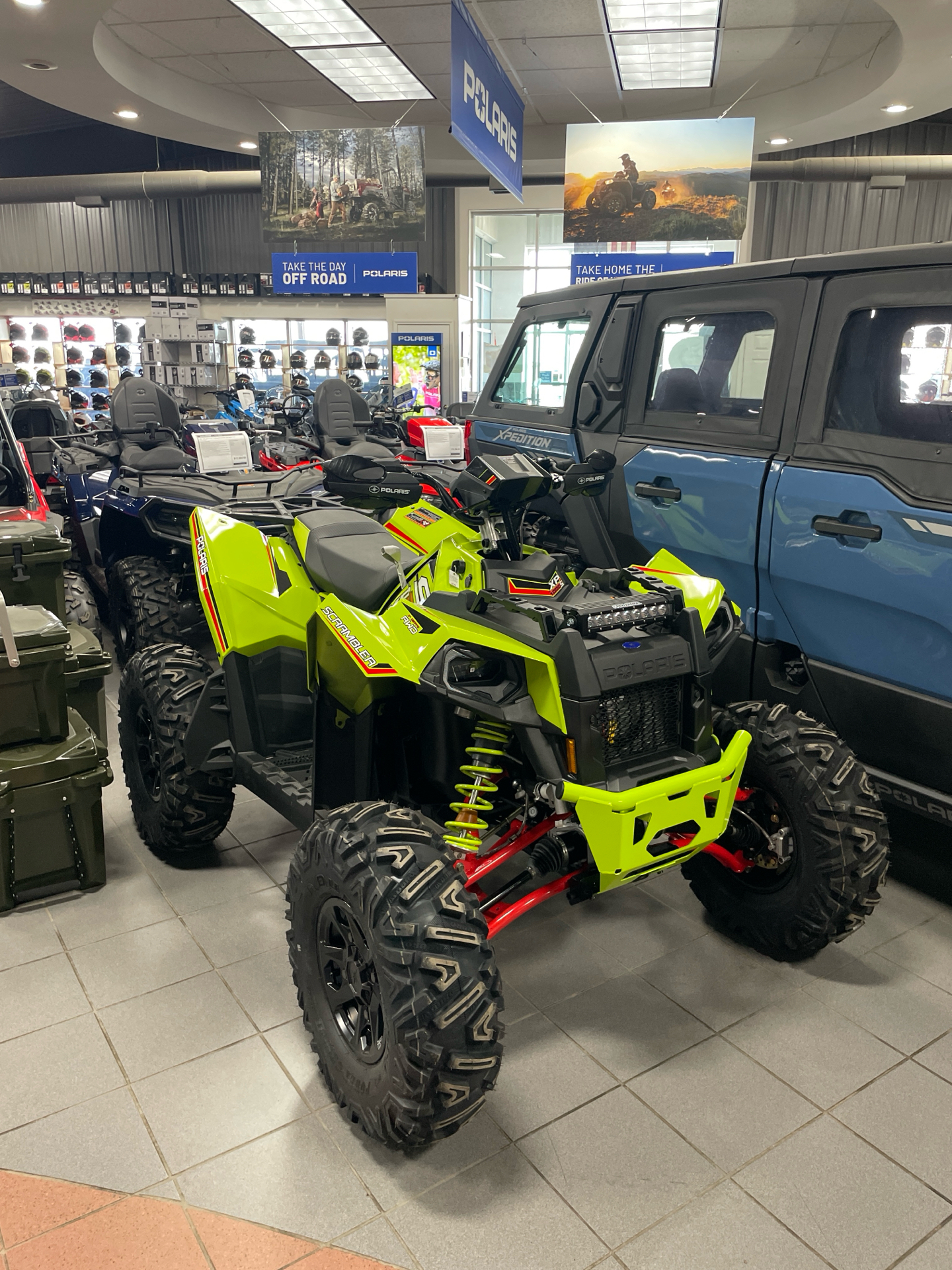 New 2025 Polaris Scrambler XP 1000 S | ATVs in Adams Center NY | PS4173 Lifted Lime