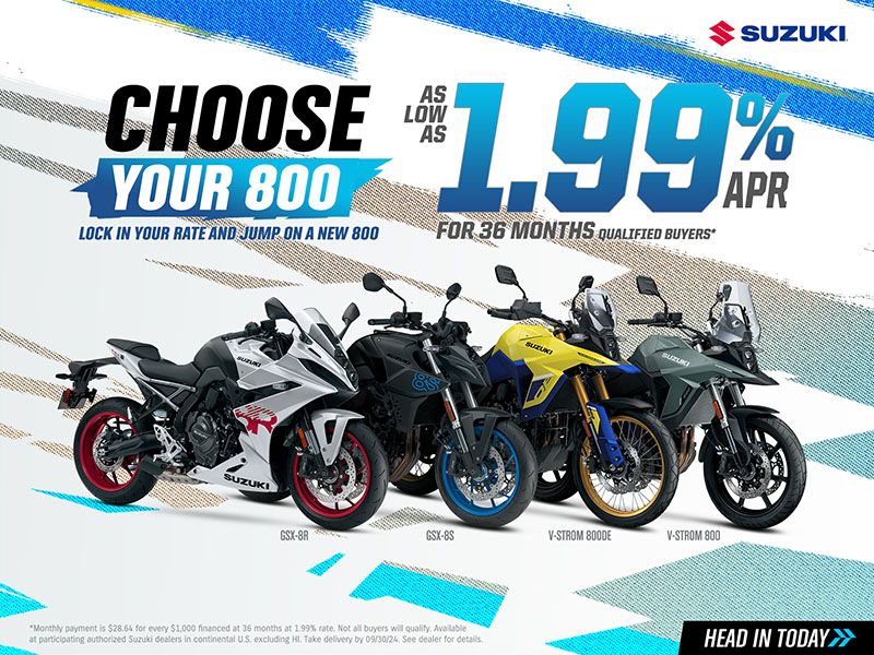 Suzuki - Choose Your 800 - As Low As 1.99% APR for 36 Months Promotion ...
