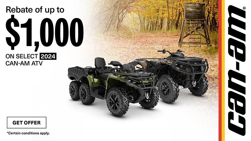 Can-Am Can-Am - Get rebates up to $1,000 on select 2024 Can-Am ATV ...