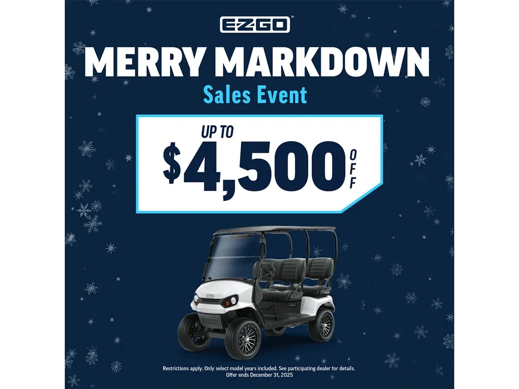 E-Z-GO - Merry Markdowns | Promotion at Carolina Custom Golf Carts ...