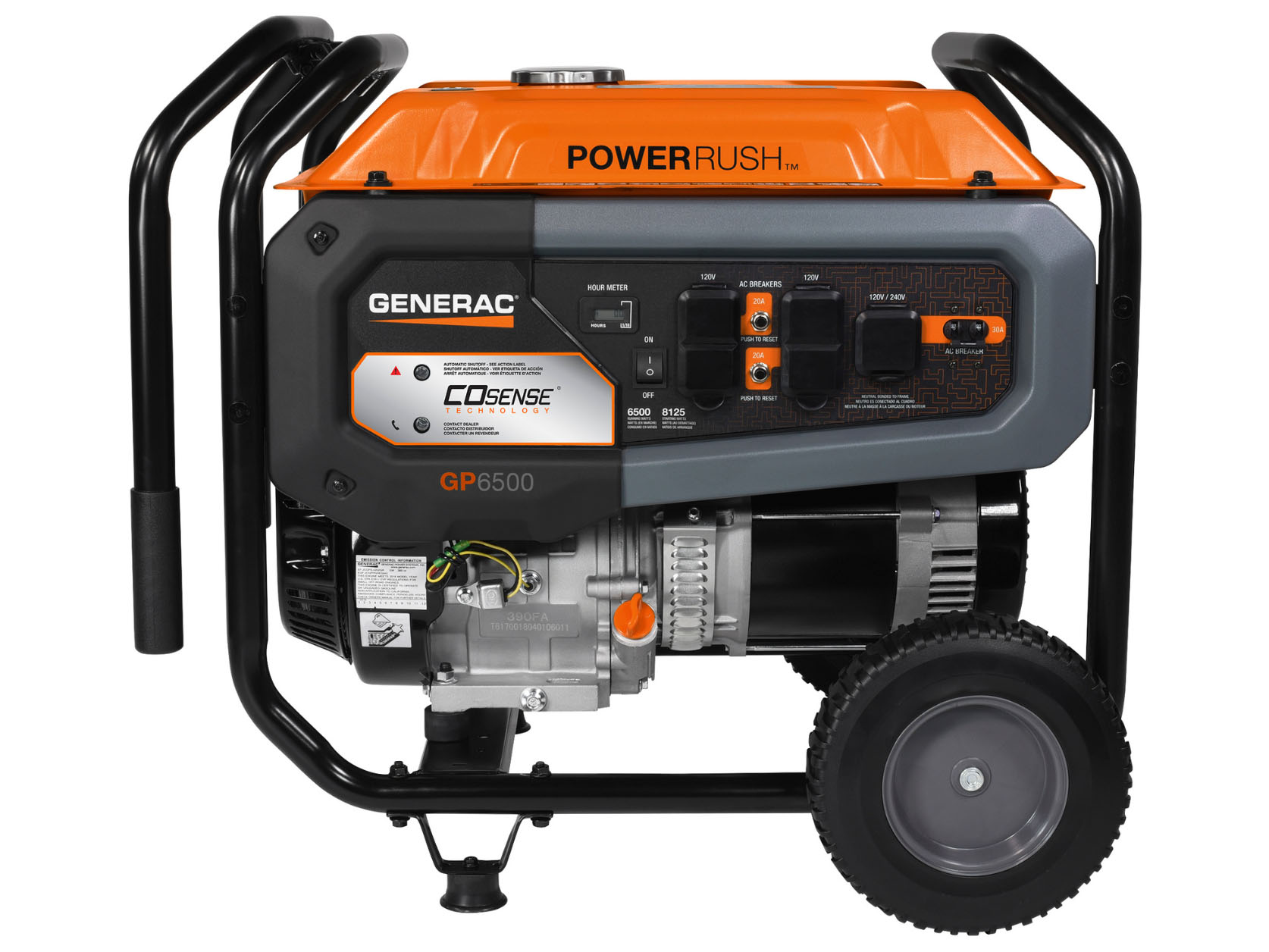 New Generac 6500 Portable Generator Pull Start with Cord, Weston WI ...