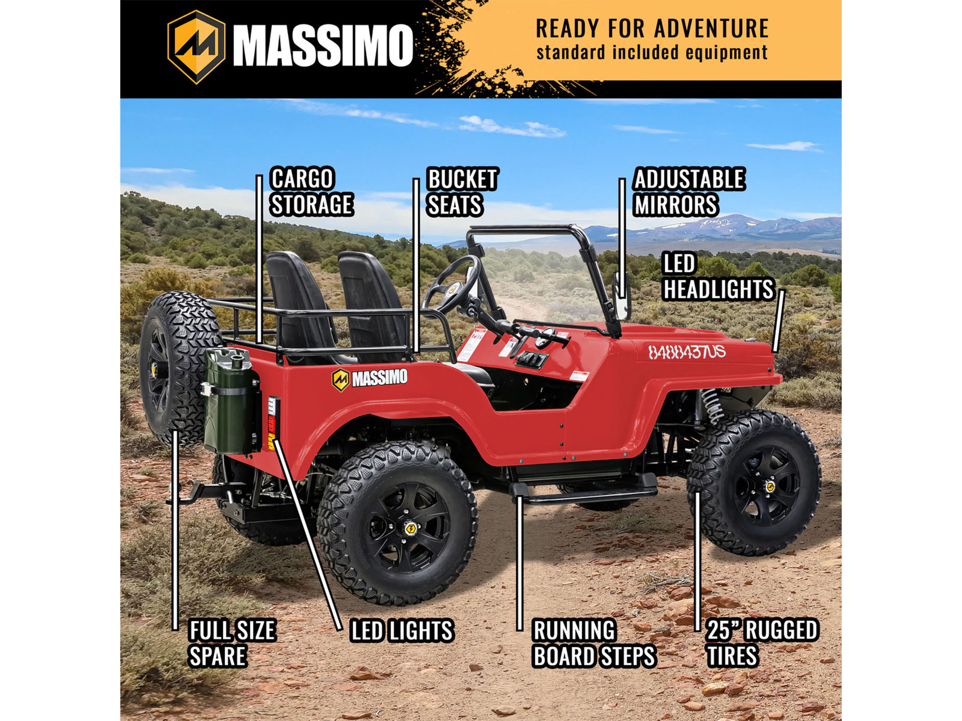 New 2024 Massimo GKD350 | Go-Karts in Harrison MI | Red