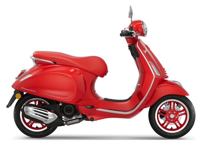 New 2025 Vespa Primavera 50 Red Scooters in Downers Grove, IL | Stock Number: